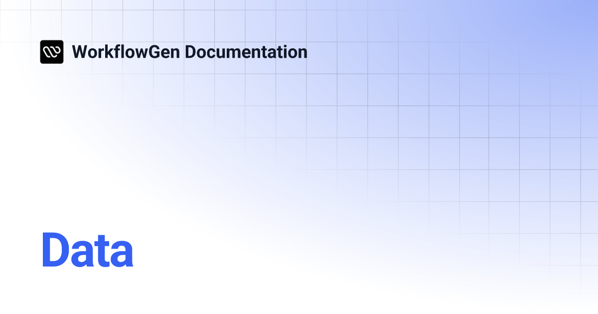 Data Workflowgen Documentation 4880