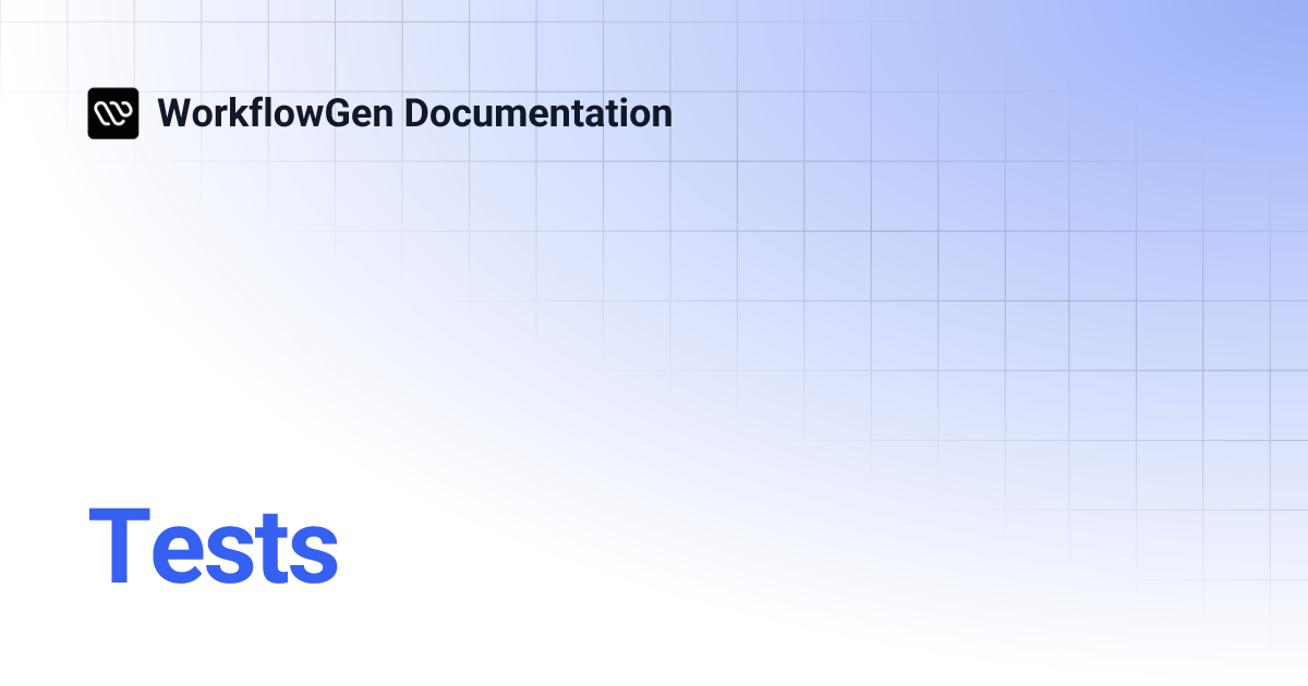 Tests Workflowgen Documentation 3314